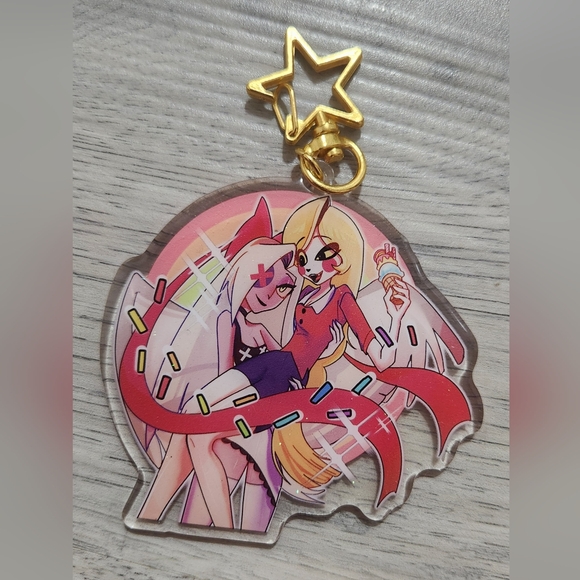 None | Art | Charlie And Vaggie Keychain From Hazbin Hotel | Poshmark